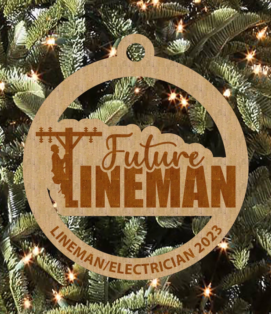 Personalized Lineman Wood Ornament, Future Lineman Gift - Etsy