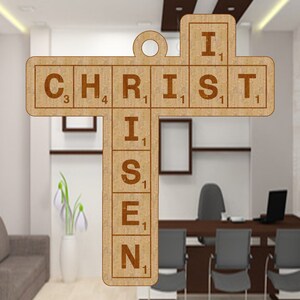 Scrabble Ornament, Christ is Risen, Game Ornament, Personalized ...