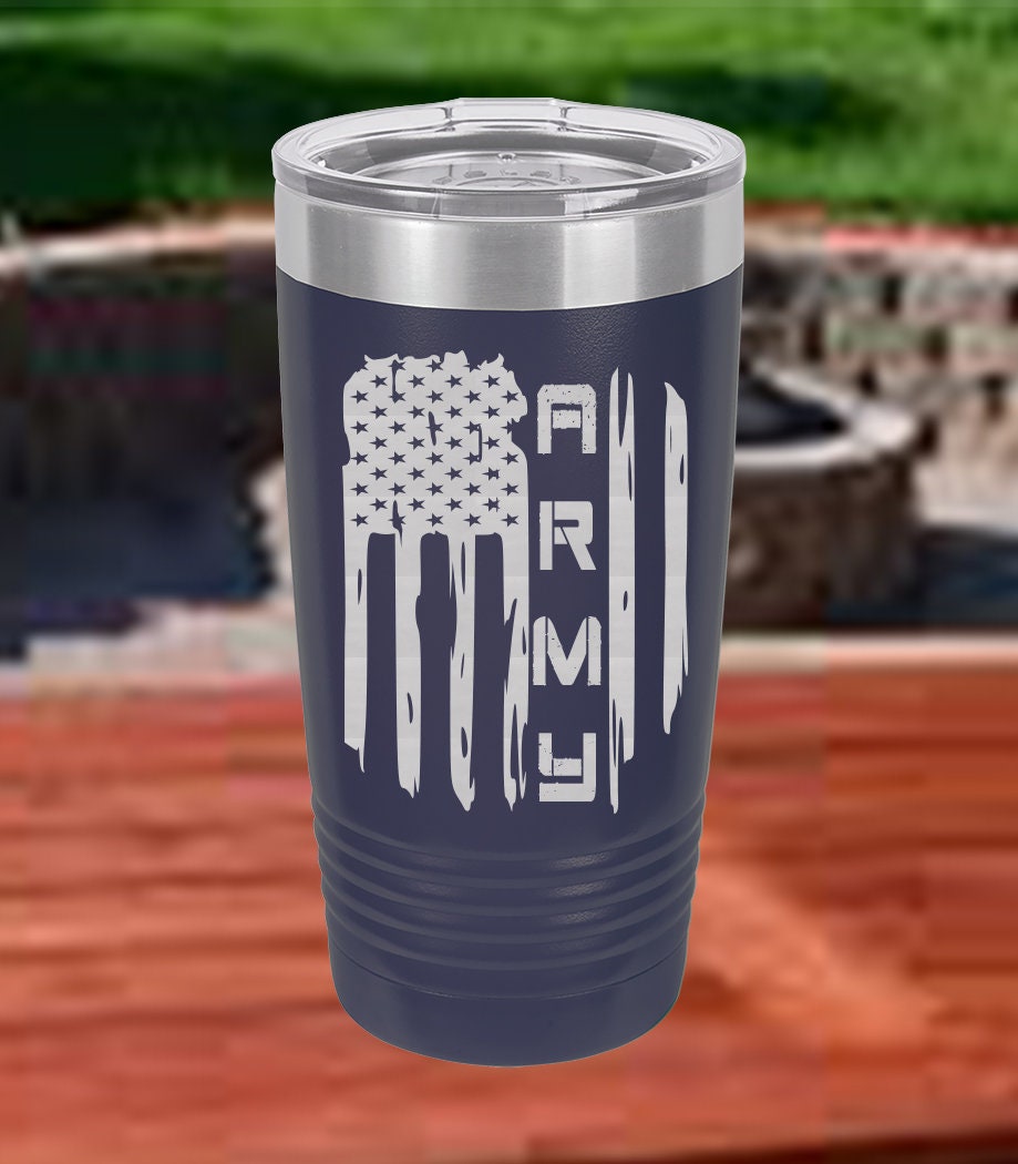 Army on Distressed Flag First Responder Essential 20 Ounce - Etsy