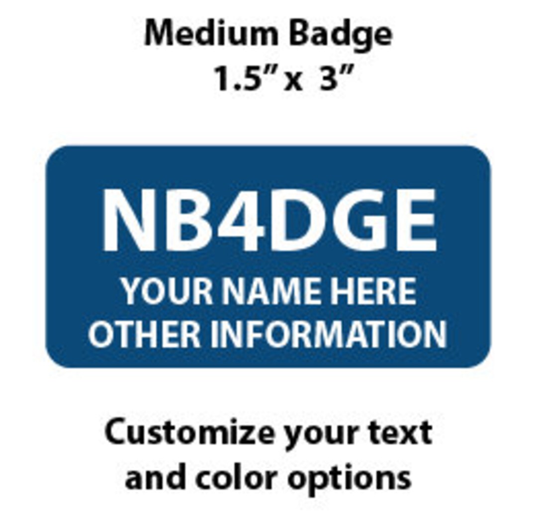 Custom Amateur Ham Radio Call Sign Name Badge, Medium - Etsy