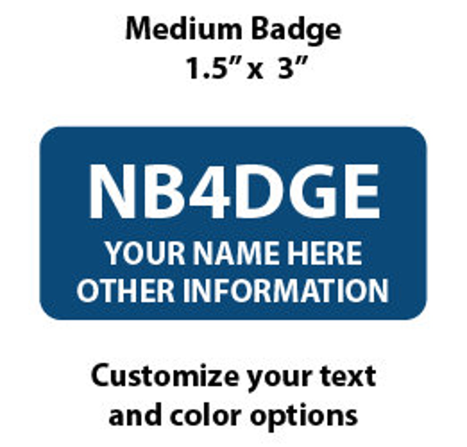 Custom Amateur Ham Radio Call Sign Name Badge, Medium - Etsy