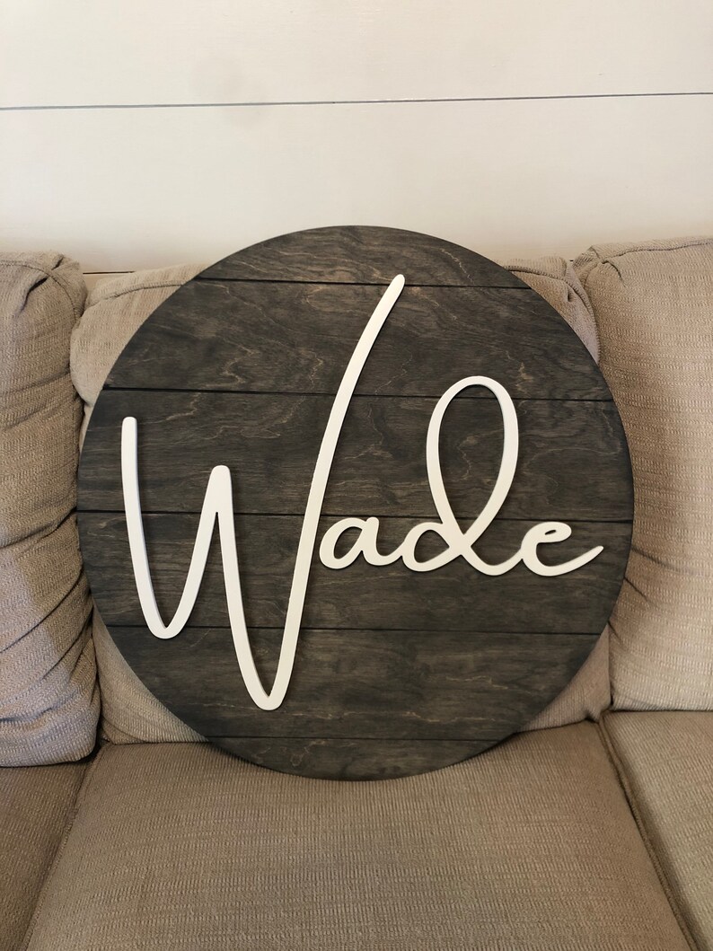 Name on a Circle. Nursery Name Sign. 1/2 in Thick Letters. 3D | Etsy