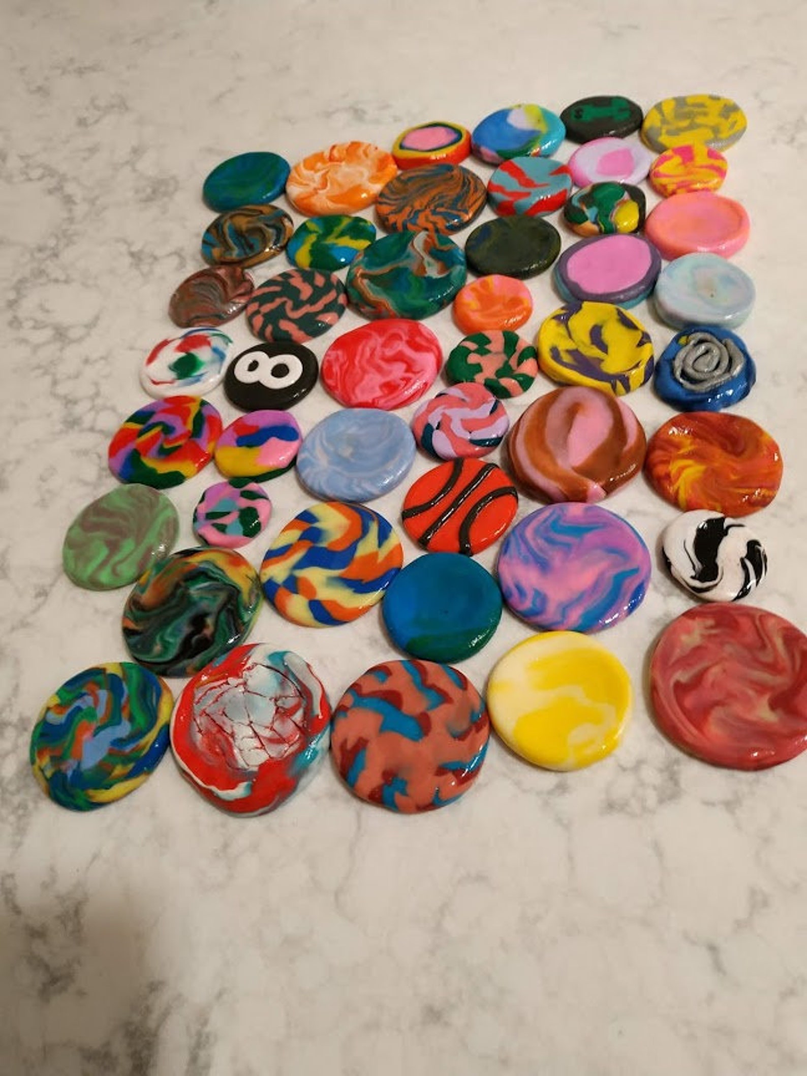 Two Handmade Clay Worry Stones. Choose From Various Colors, Sizes, and ...