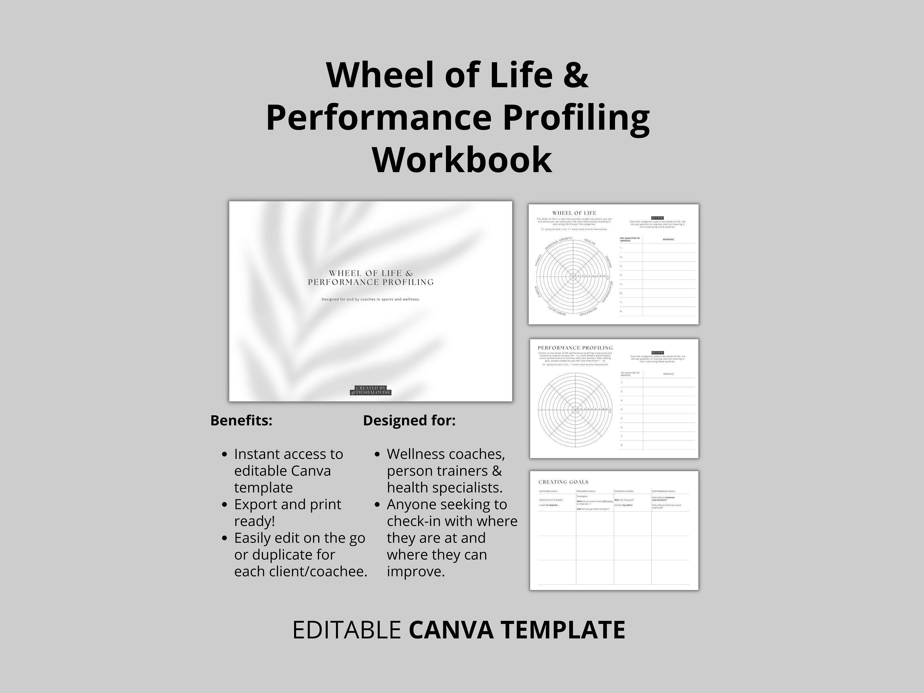 Editable Wheel of Life Canva Template, Therapy Tools and Worksheets ...