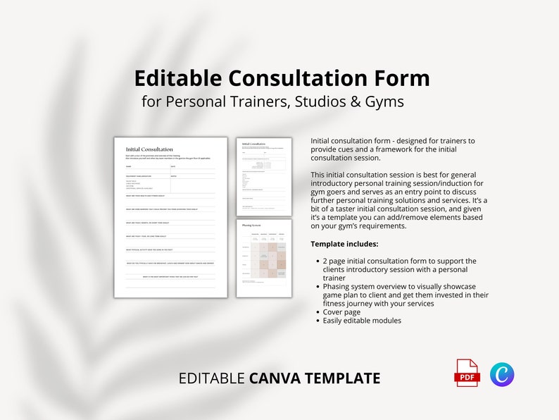 Consultation Form | Personal Training Consultation Form | Client ...