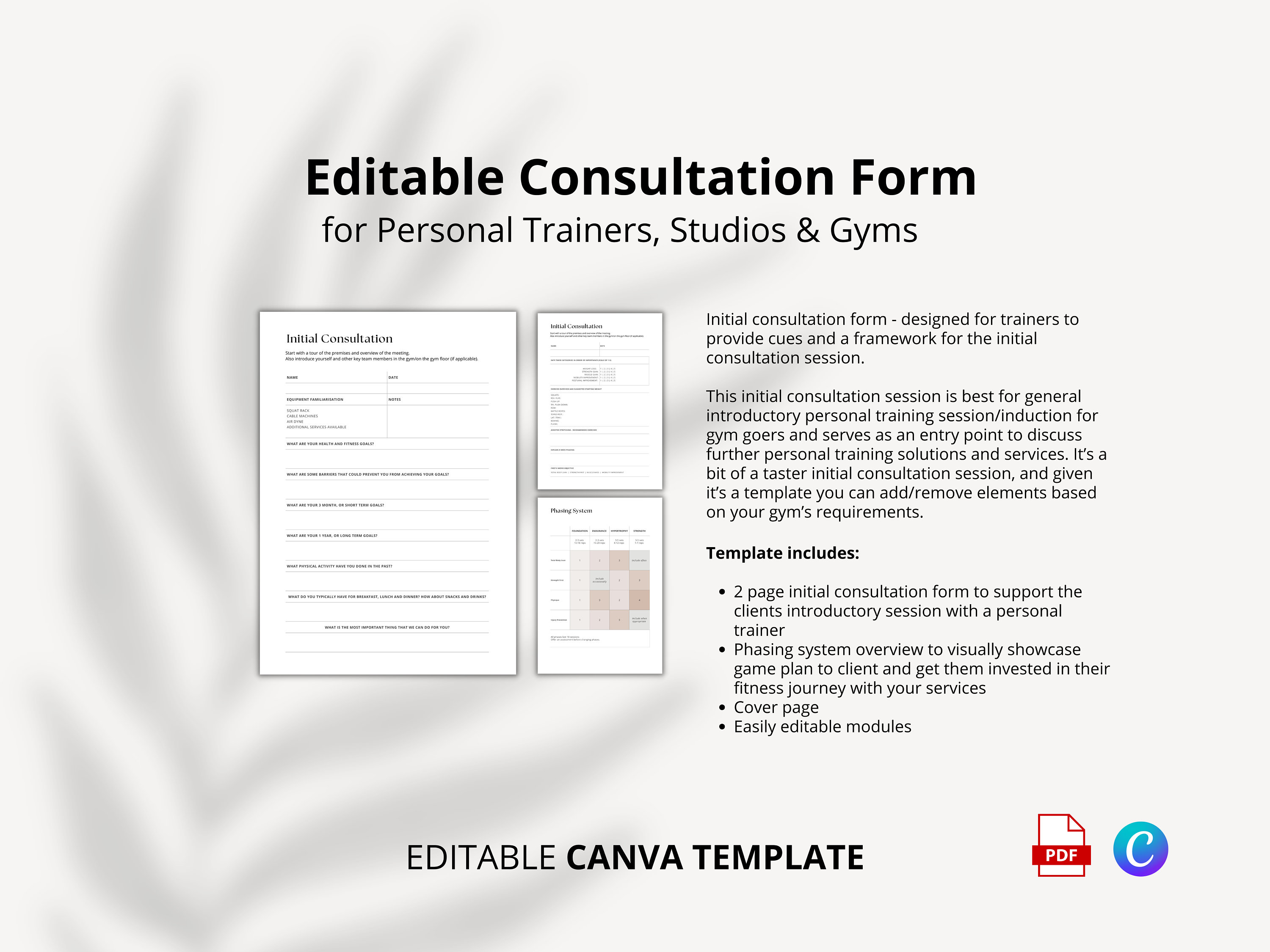Consultation Form | Personal Training Consultation Form | Client ...