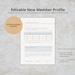 Editable New Member Profile Template Canva Template New Client Form ...