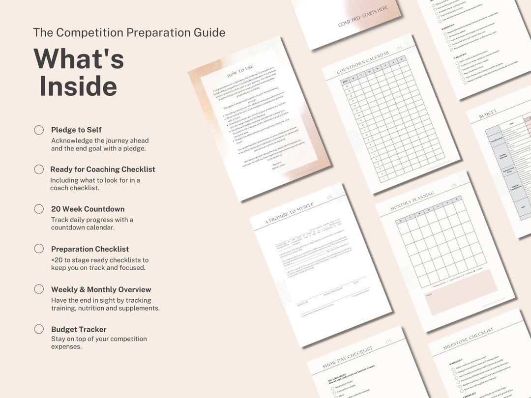 20 Week Bodybuilding Comp Prep Basic Tracker Digital Download ...