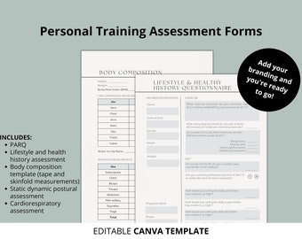 Personal Training Fitness Assessment - Etsy