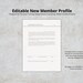 Editable New Member Profile Template Canva Template New Client Form ...