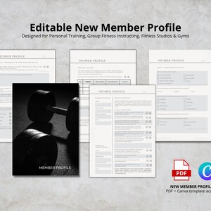 Editable New Member Profile Template | Canva Template New Client Form ...