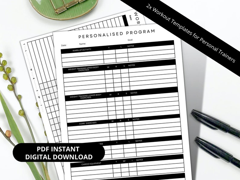 Minimalist Printable Workout Log Template (A4 PDF) - Etsy