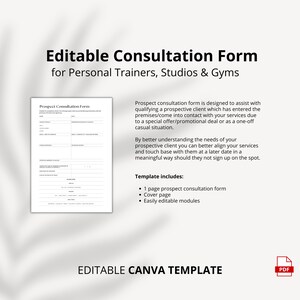Consultation Form | Personal Training Consultation Form | Client ...
