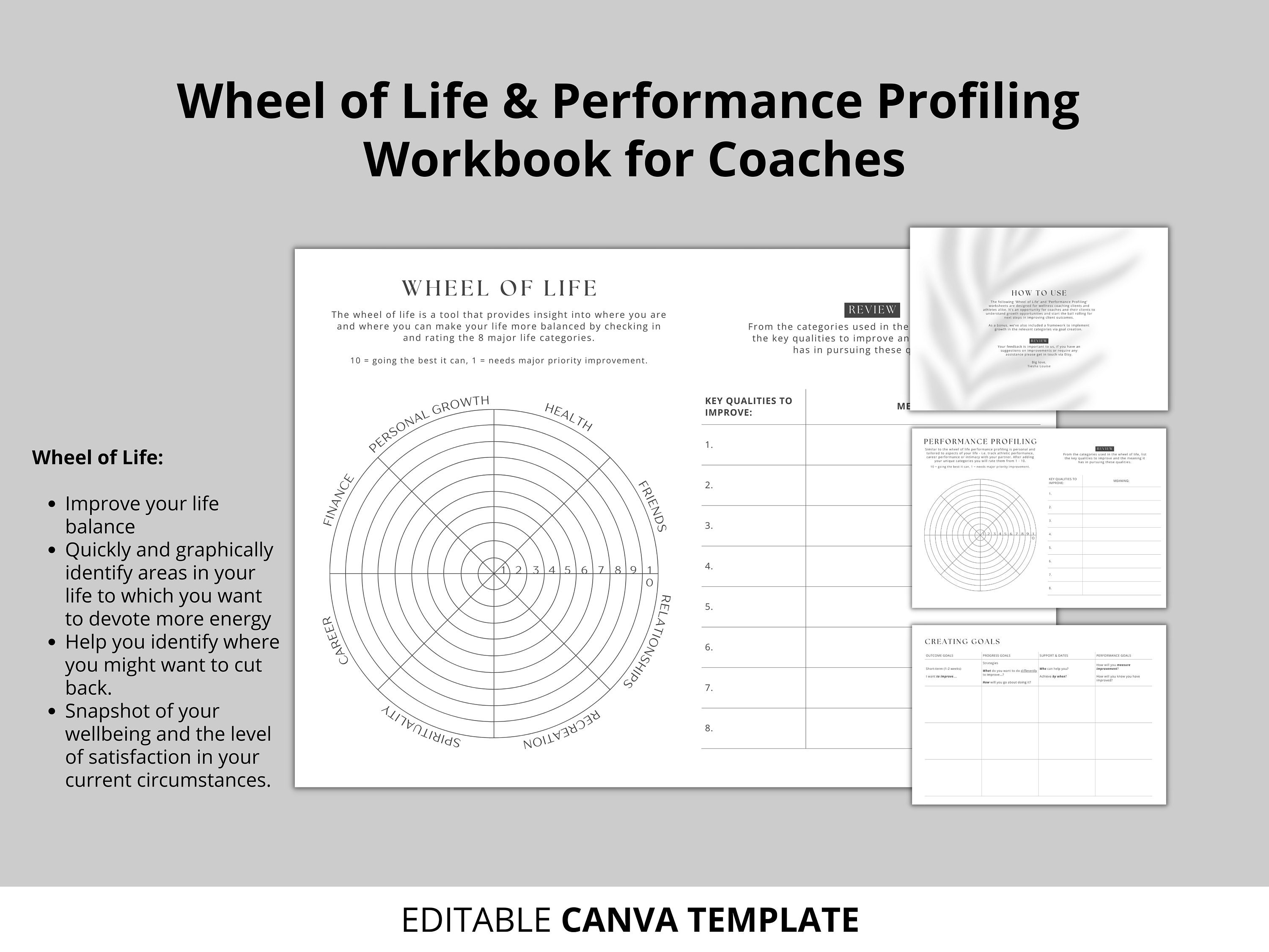 Editable Wheel of Life Canva Template Therapy Tools and - Etsy Canada