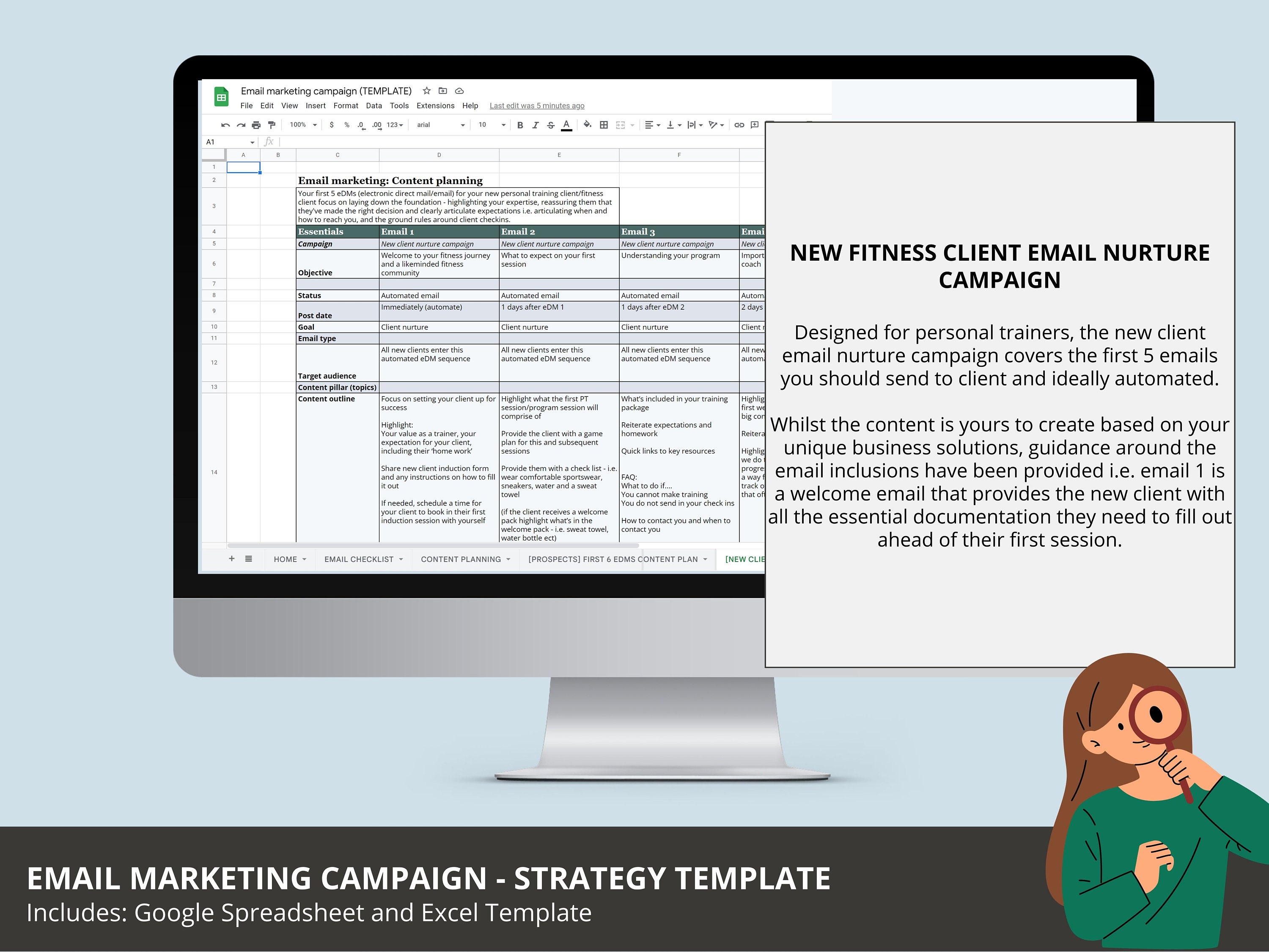 Email Marketing Campaign for Personal Trainers Google Spreadsheet and ...