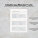 Editable New Member Profile Template Canva Template New Client Form ...
