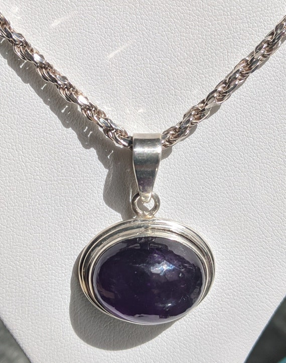 Bold Square Cut Amethyst Sterling Ring - Gem