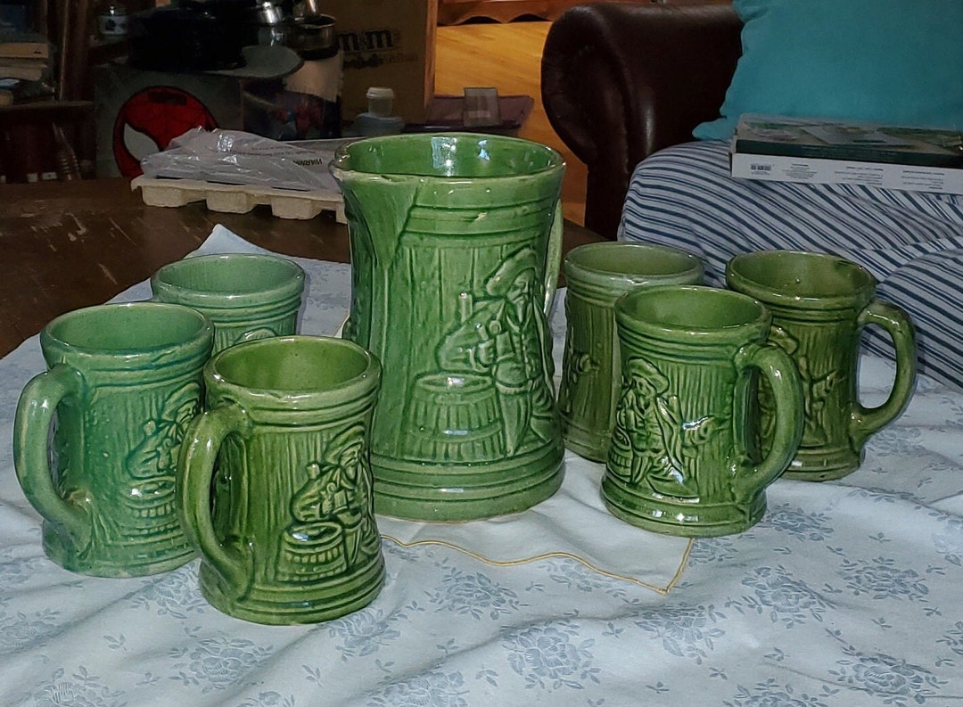 1920s Mccoy Meade Pitcher and (6) Mugs - Etsy