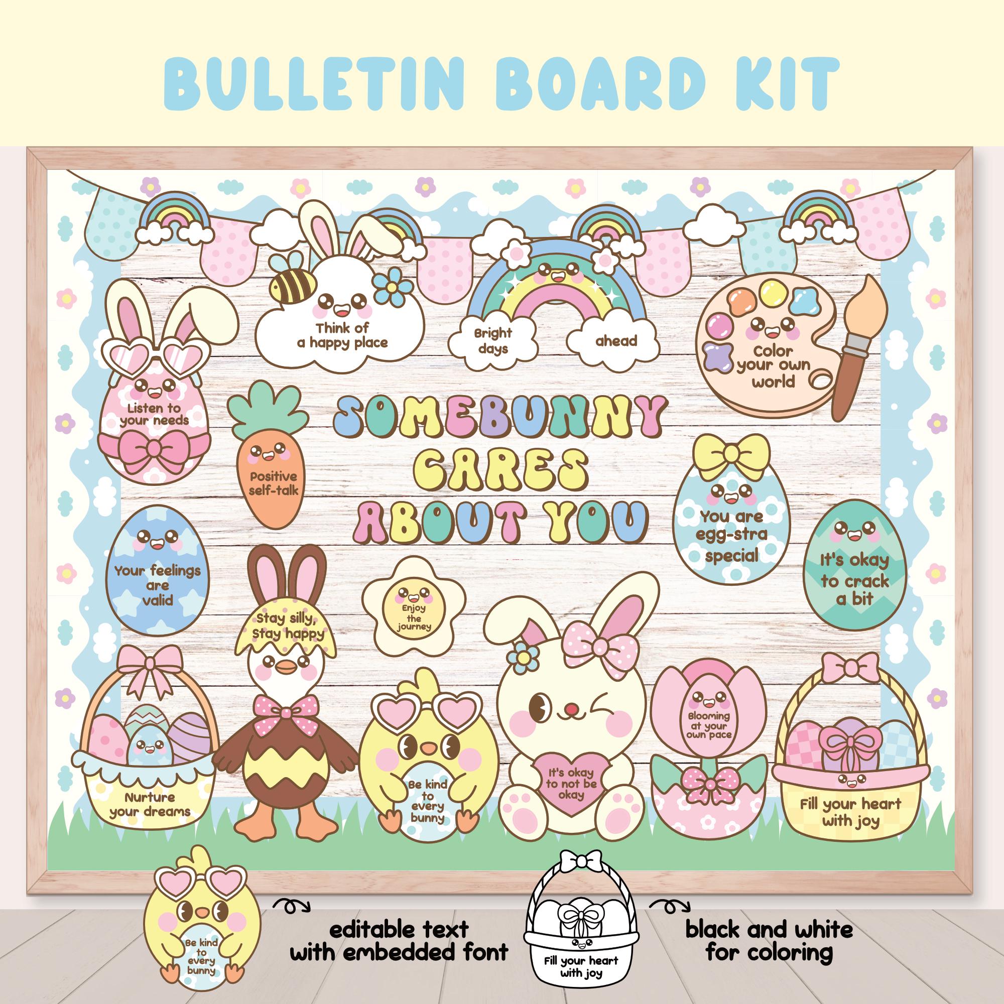 Easter Spring Mental Health SEL Bulletin Board, April May Door Decor ...
