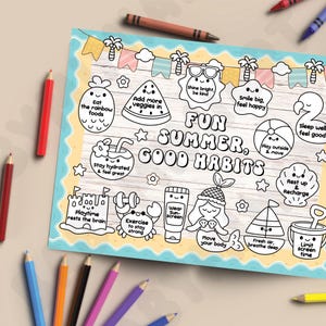 Summer Healthy Habits Bulletin Board, Summer May Classroom Door Decor ...