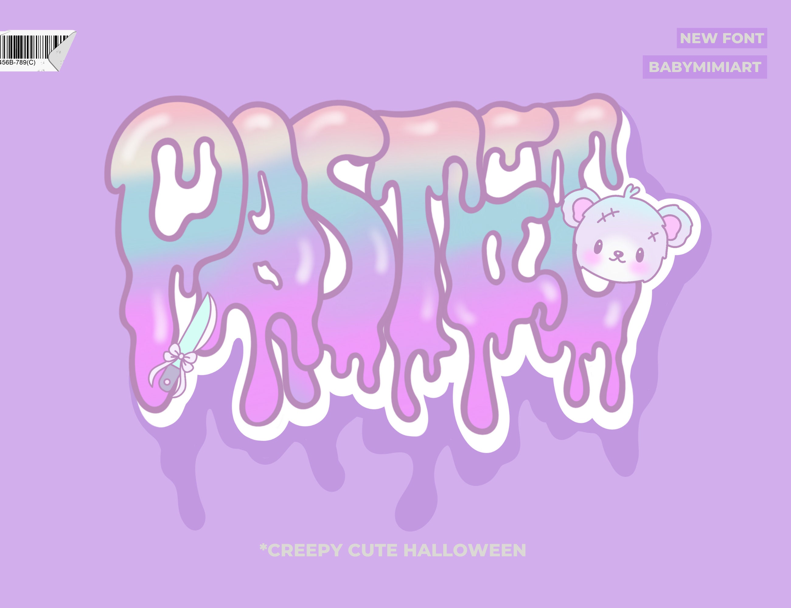 Pastel Goth Font, Creepy Cute Font, Halloween Dripping Font, Slime Font ...