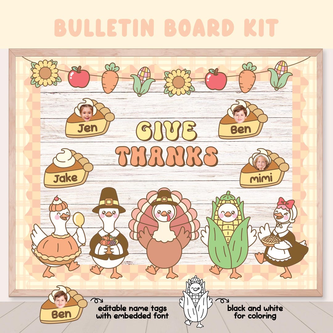 Thanksgiving Silly Goose Bulletin Board Kit: November Door Decor ...