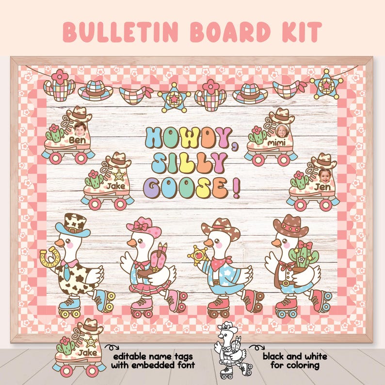 Groovy Western Bulletin Board Kit: Silly Goose Classroom Decor (digital ...