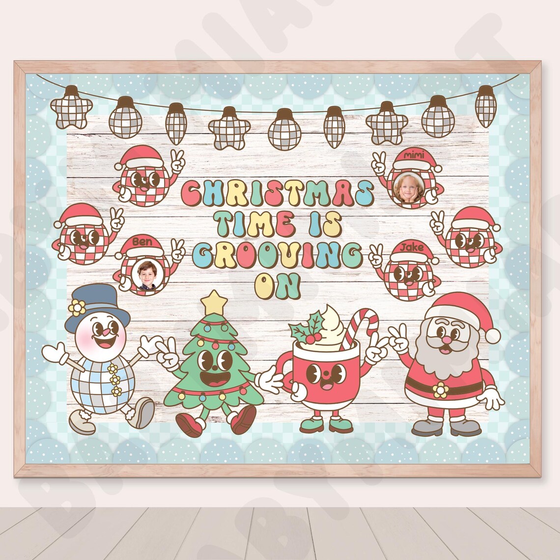 Groovy Retro Christmas Bulletin Board Kit, Groovy and Bright Disco Ball ...
