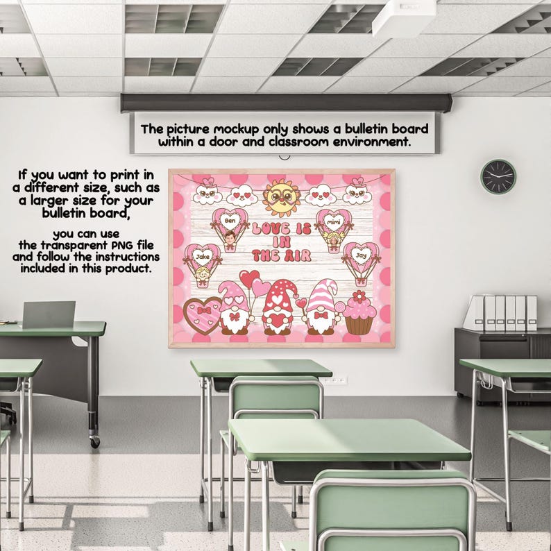Valentines Day Bulletin Board, Love is in the Air, Valentines Gnome ...