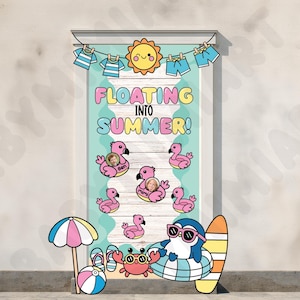 Summer Bulletin Board Kit, Ocean Beach Craft Clipart, Summer Door Decor ...