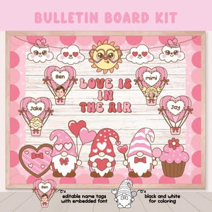 Valentines Day Bulletin Board, Love is in the Air, Valentines Gnome ...