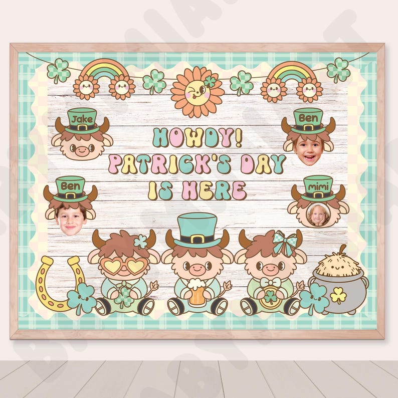 Groovy Retro St Patricks Day Bulletin Board, We Heard It Was Lucky Here ...