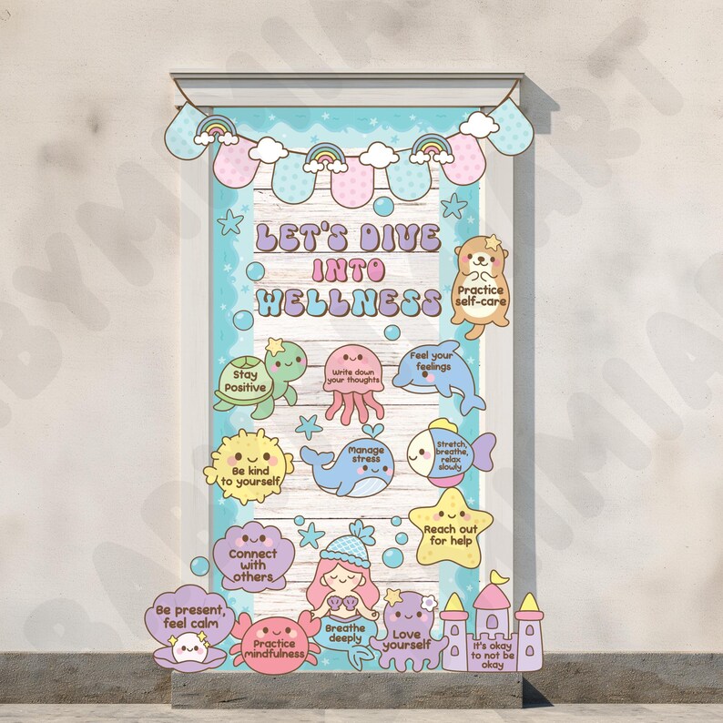 Summer Mental Health Bulletin Board, May Ocean Under the Sea Wellness ...