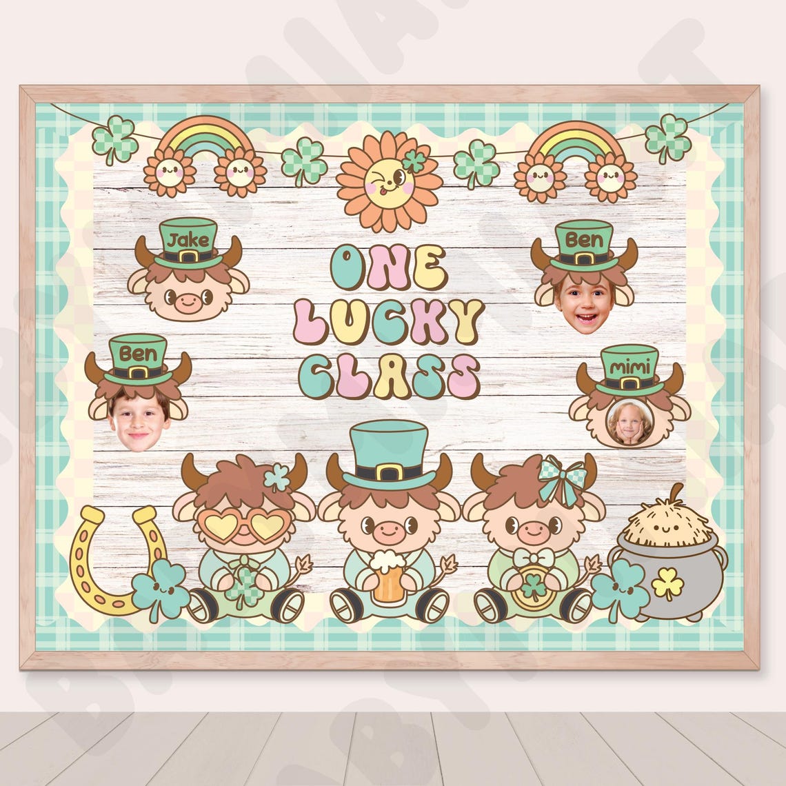 Groovy Retro St Patricks Day Bulletin Board, We Heard It Was Lucky Here ...