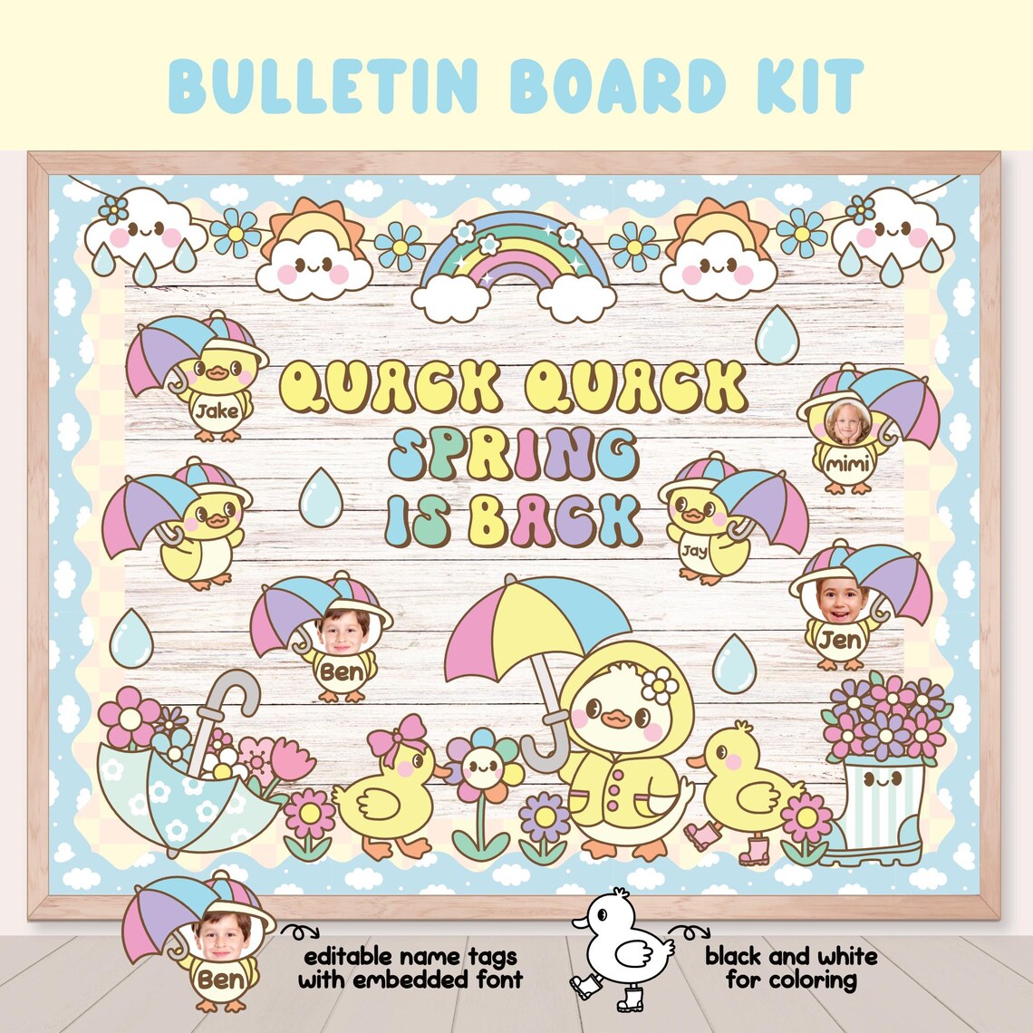 Groovy Spring Duckling Bulletin Board, Quack Spring is Back, April ...