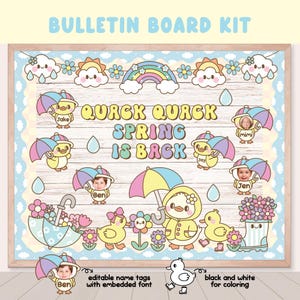 Groovy Spring Duckling Bulletin Board, Quack Spring is Back, April ...
