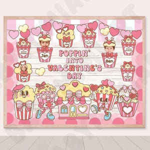 Groovy Retro Valentines Day Popcorn Kindness Bulletin Board Kit ...