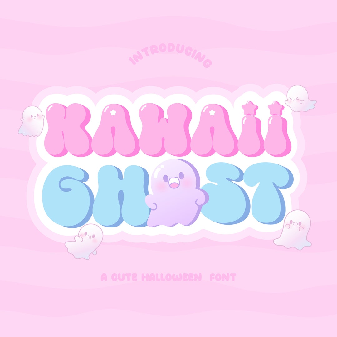 Kawaii Ghost Font, Pastel Goth Font, Creepy Cute Font, Halloween Goovy ...