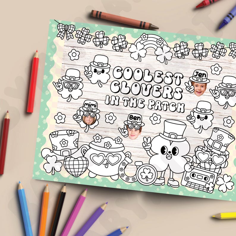 Groovy Retro St Patricks Day Bulletin Board, Retro Shamrock Clovers ...