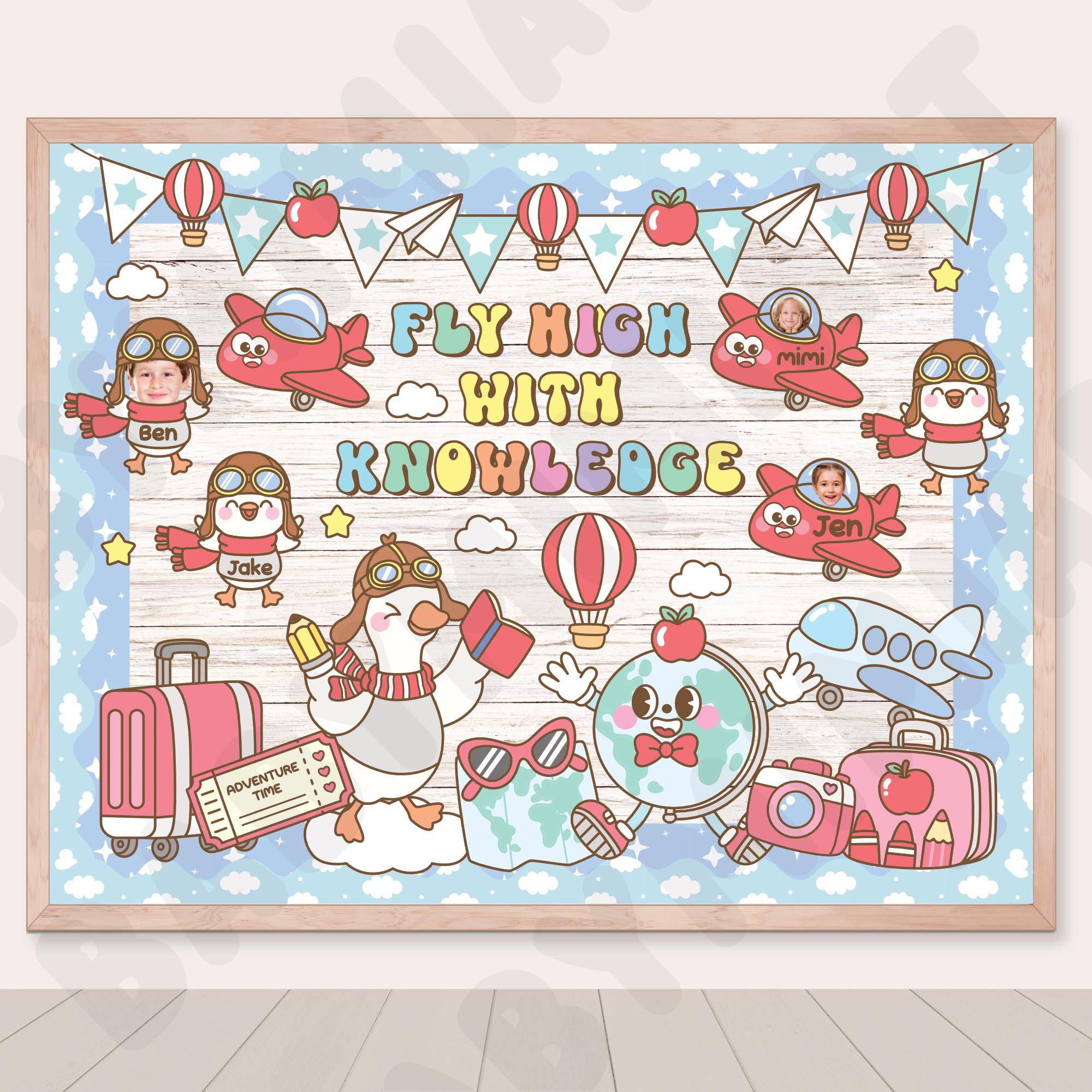 Back to School Silly Goose Travel Bulletin Board, Adventure Awaits ...