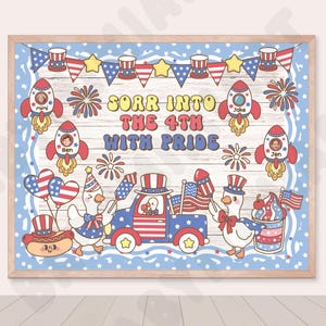 4th of July Goose Bulletin Board, Summer Patriotic Silly Goose Door ...