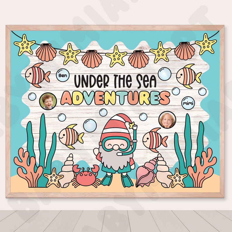 Summer Bulletin Board Kit, Ocean Craft Clipart, Summer Door Decoration ...