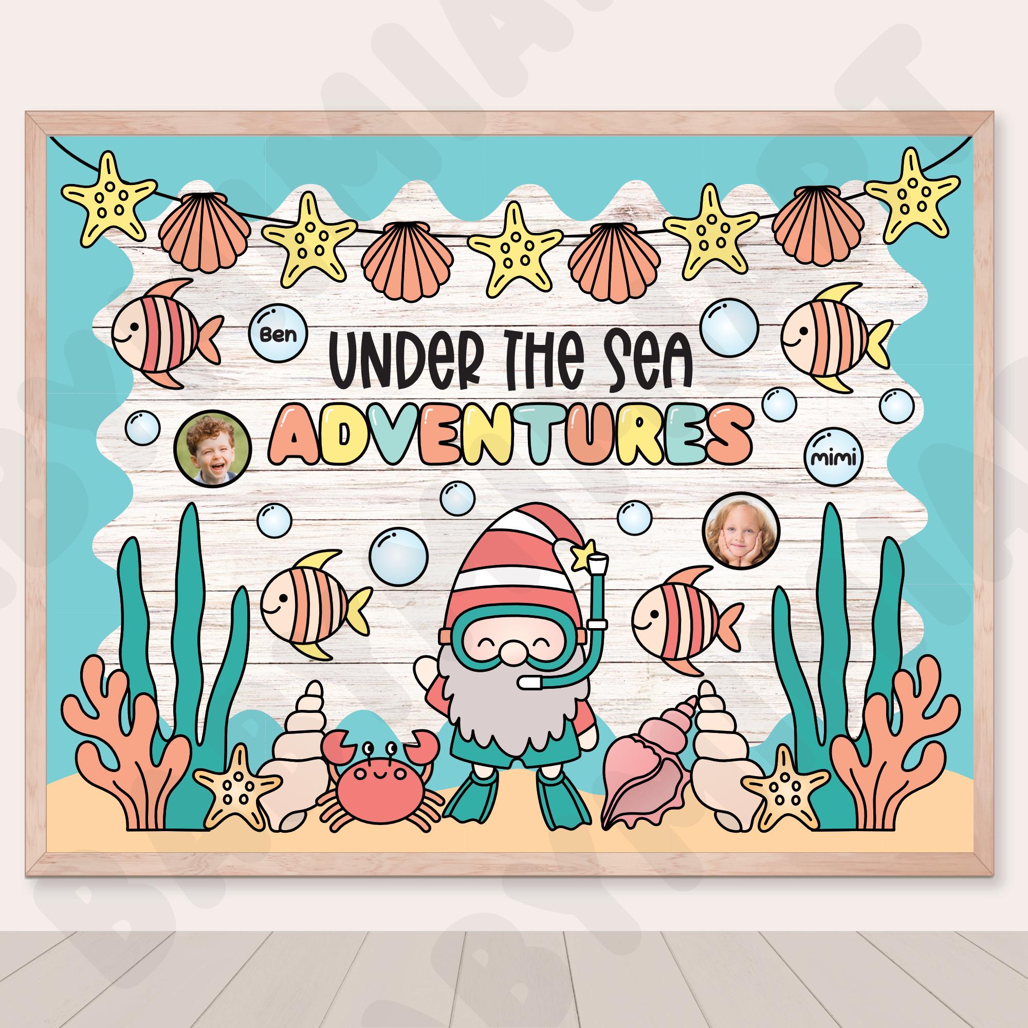 Summer Bulletin Board Kit, Ocean Craft Clipart, Summer Door Decoration ...