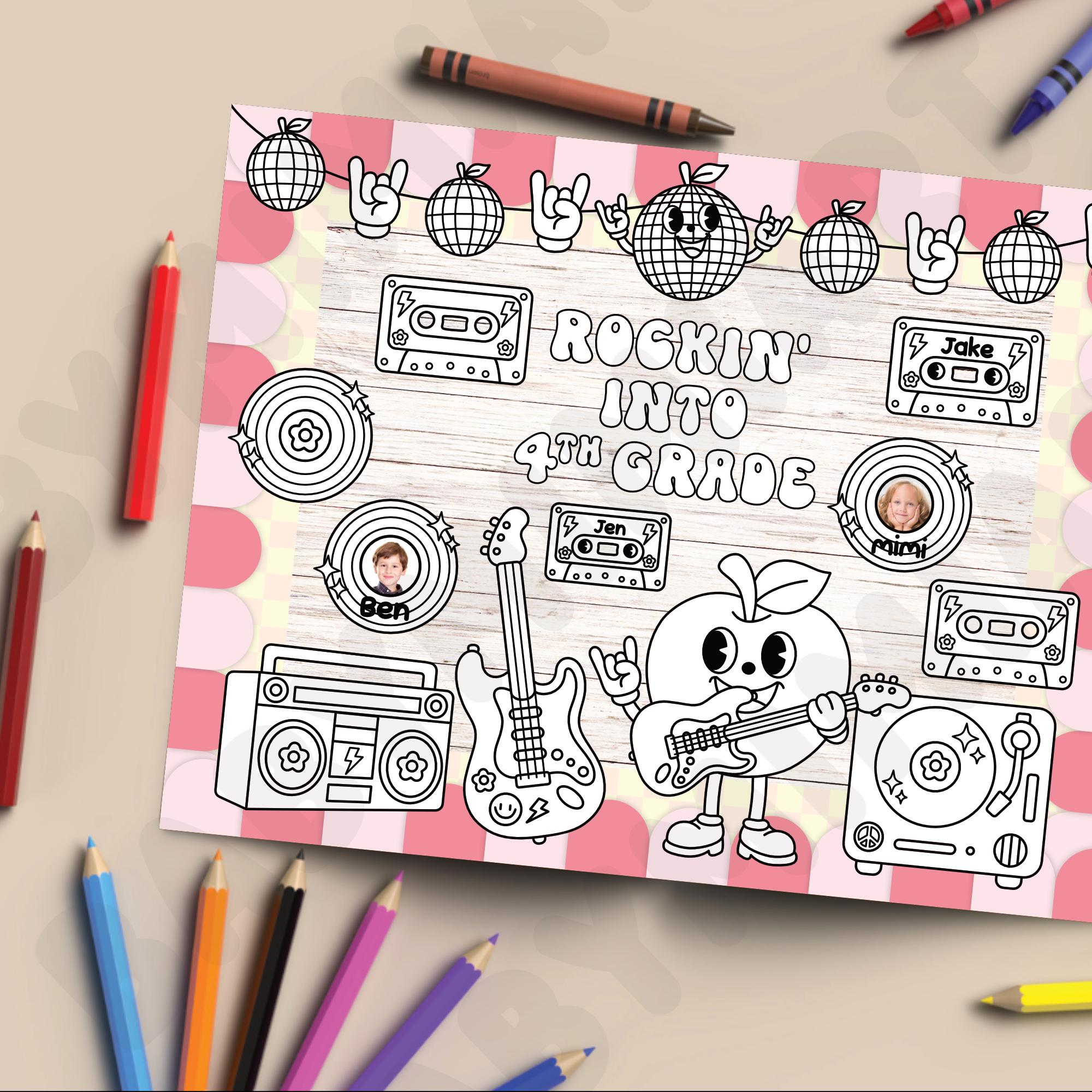 Groovy Retro School Bulletin Board Kit, Rock and Roll Clipart, Groovy ...