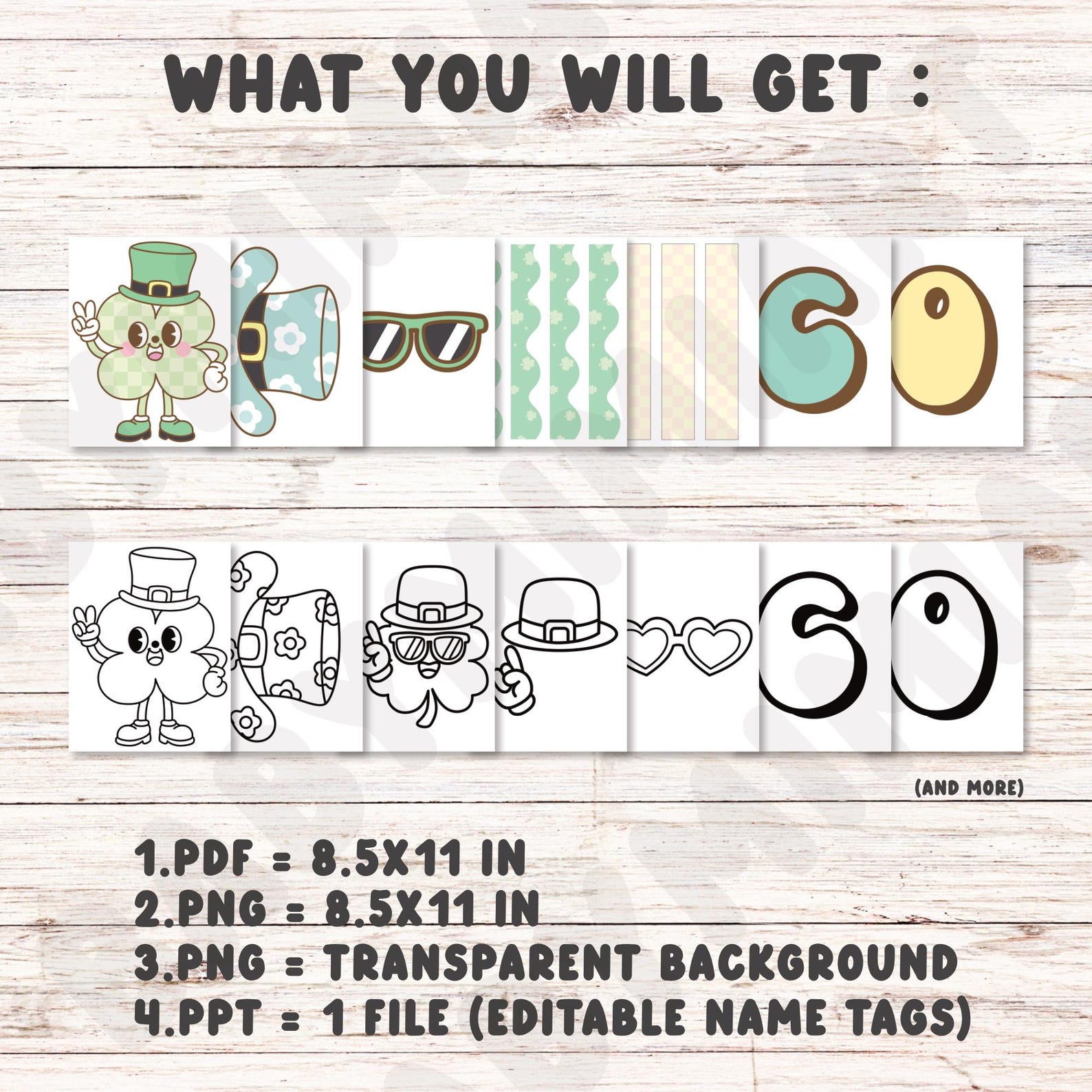 Groovy Retro St Patricks Day Bulletin Board, Retro Shamrock Clovers ...