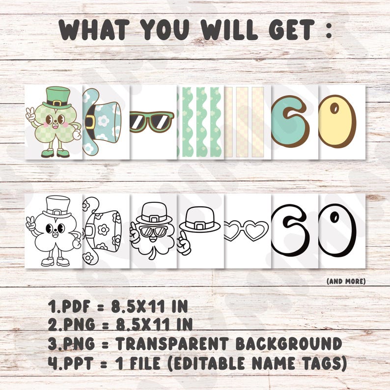 Groovy Retro St Patricks Day Bulletin Board, Retro Shamrock Clovers ...