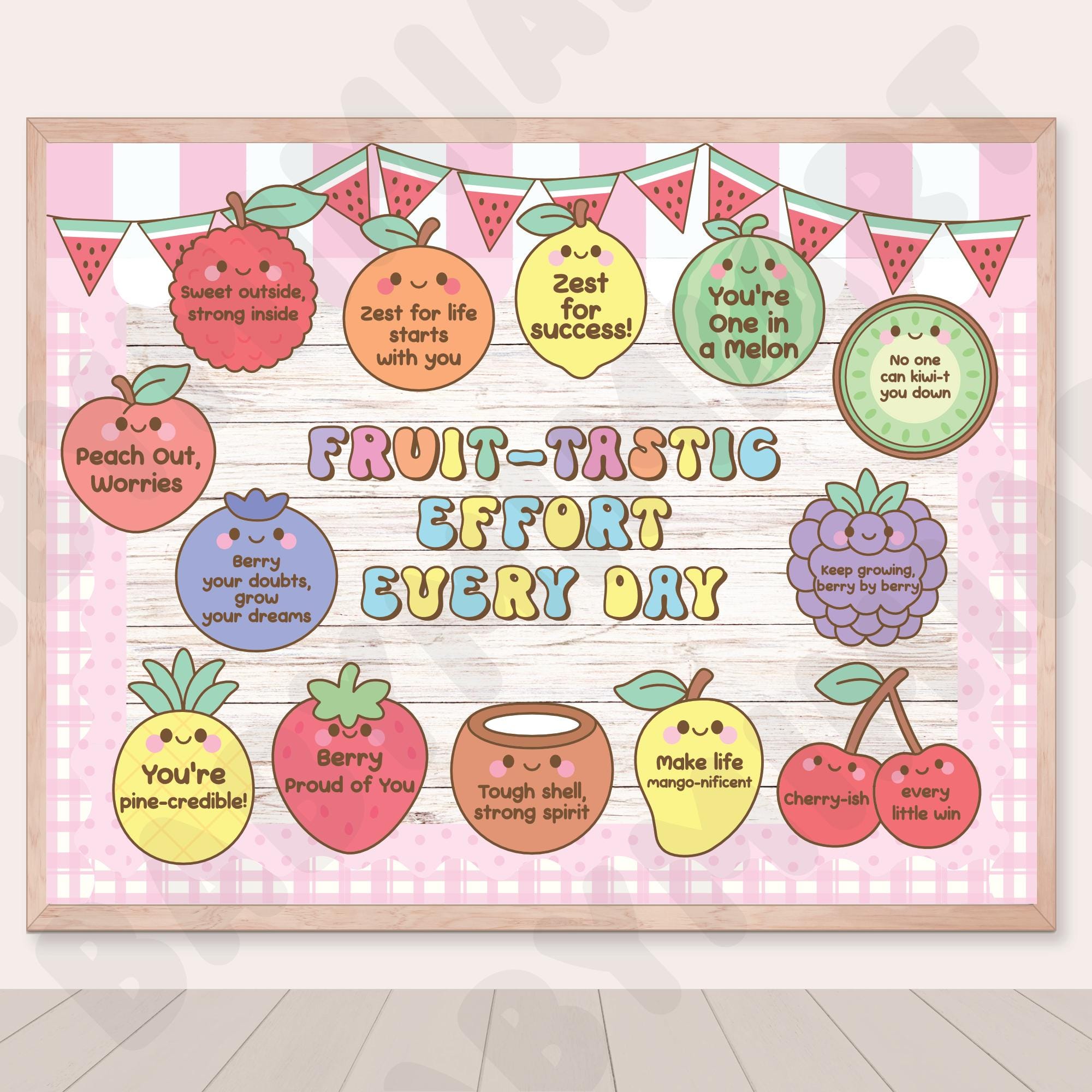 Summer Motivation Bulletin Board, Summer Fruits May June Door Decor ...