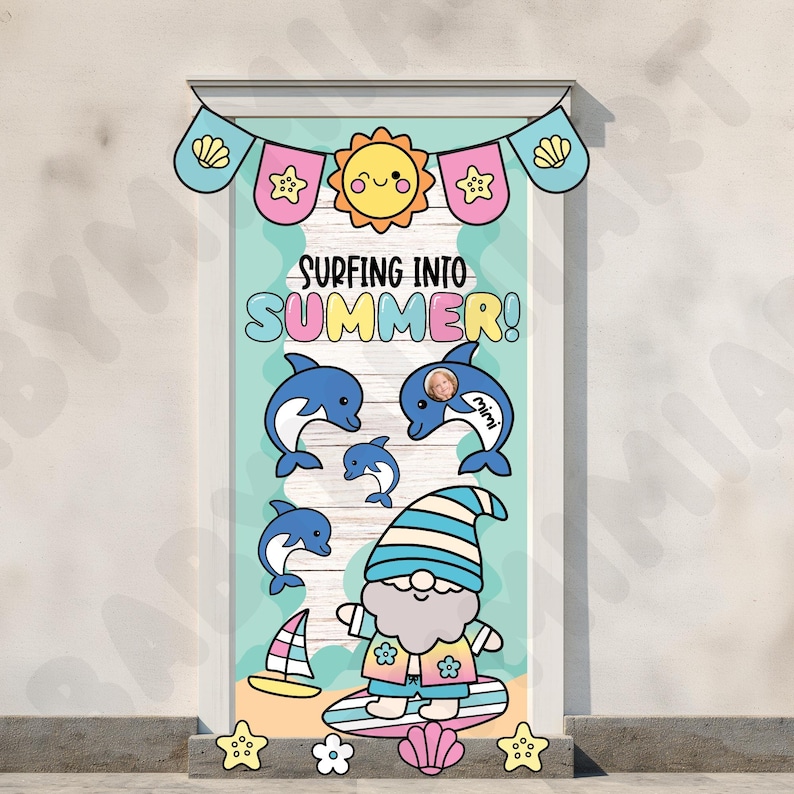 Summer Bulletin Board Kit, Ocean Beach Craft Clipart, Summer Door Decor ...