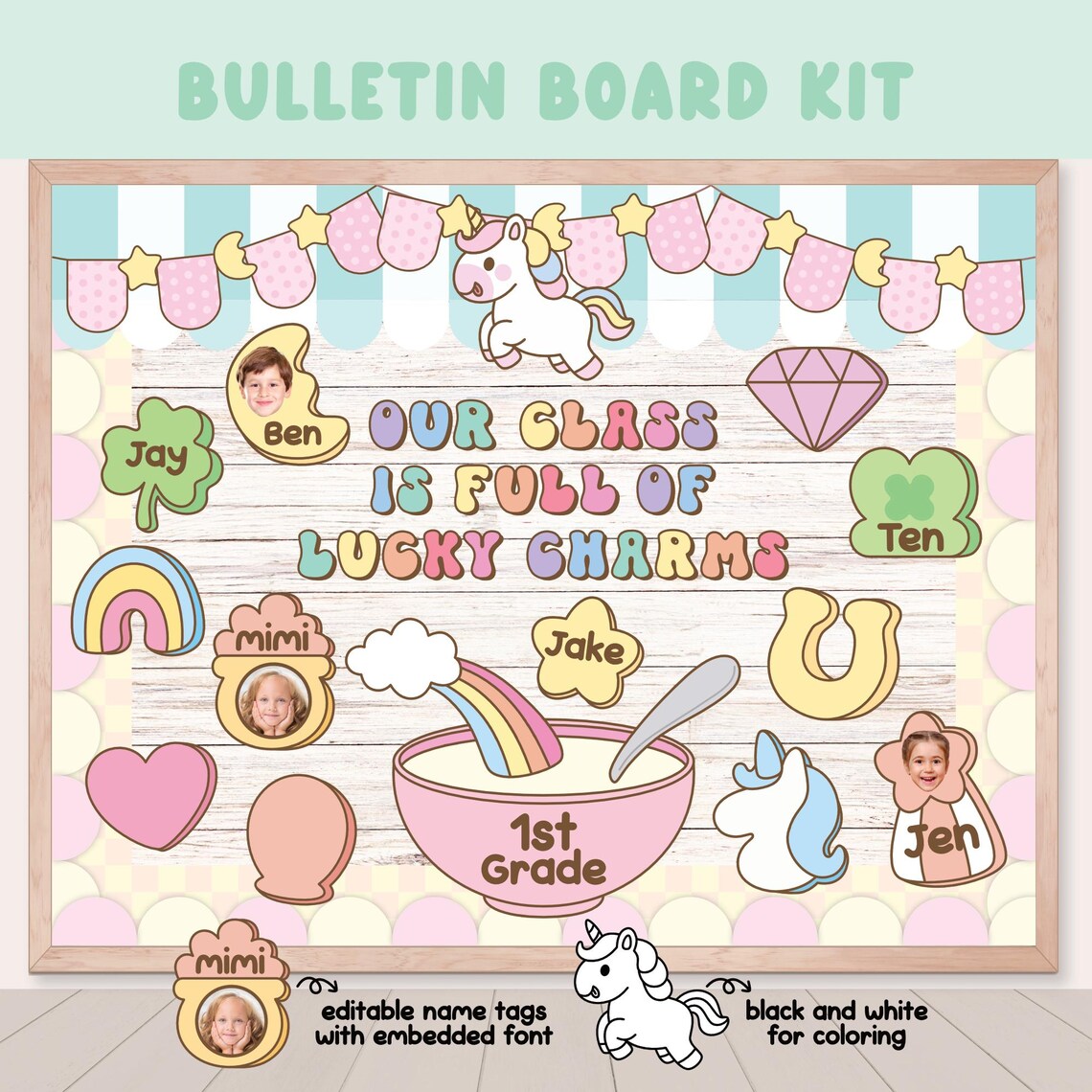 Pastel St Patricks Day Bulletin Board, Our Class is Full of Lucky ...