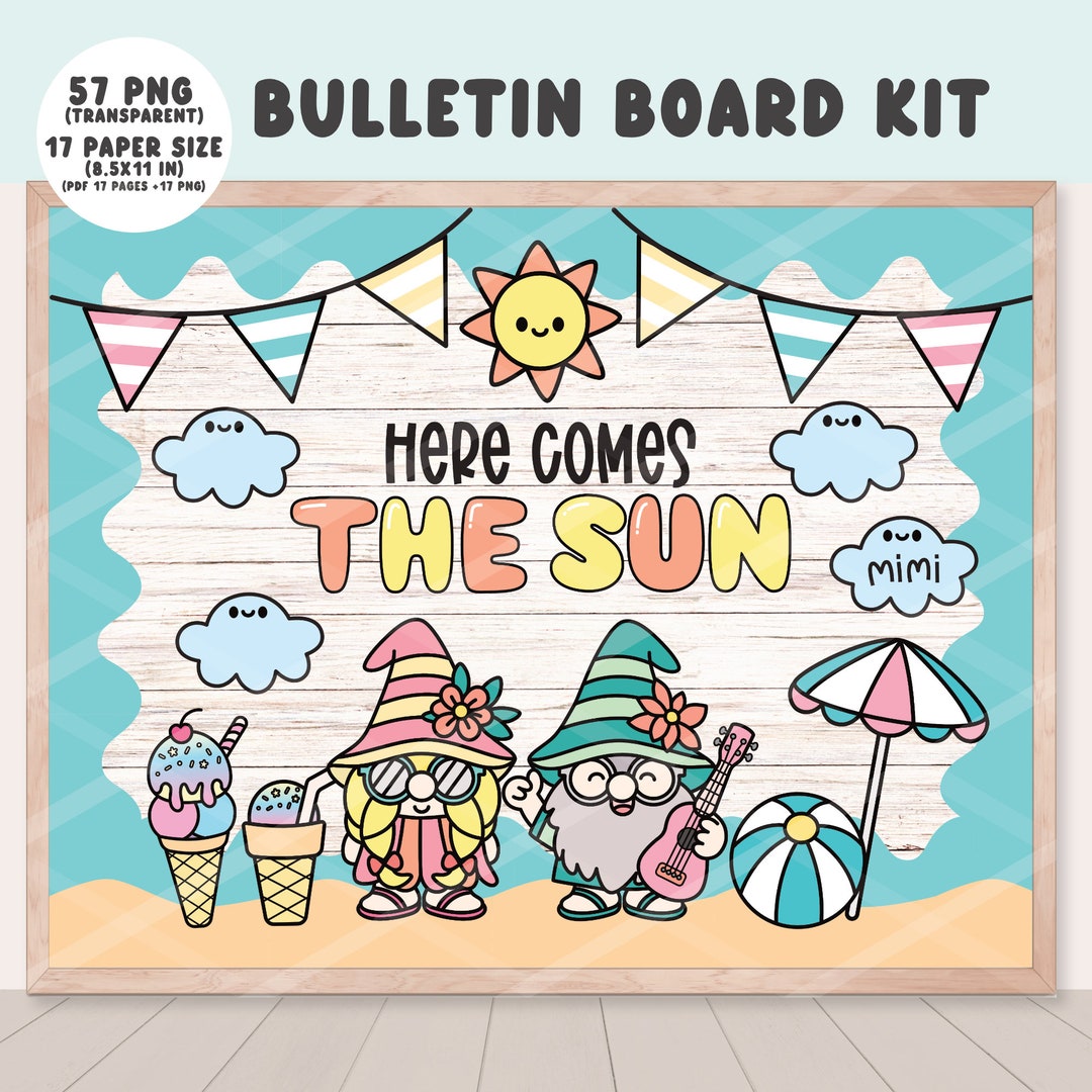 Summer Bulletin Board Kit, Summer Craft Clipart, Summer Door Decoration ...